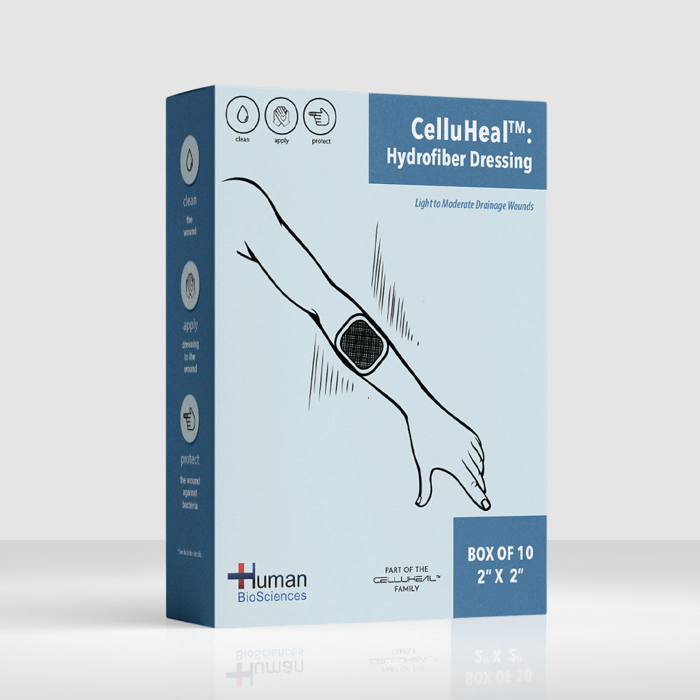Hydrofiber Wound Dressing for Burns, Ulcers & Surgery | Celluheal ...